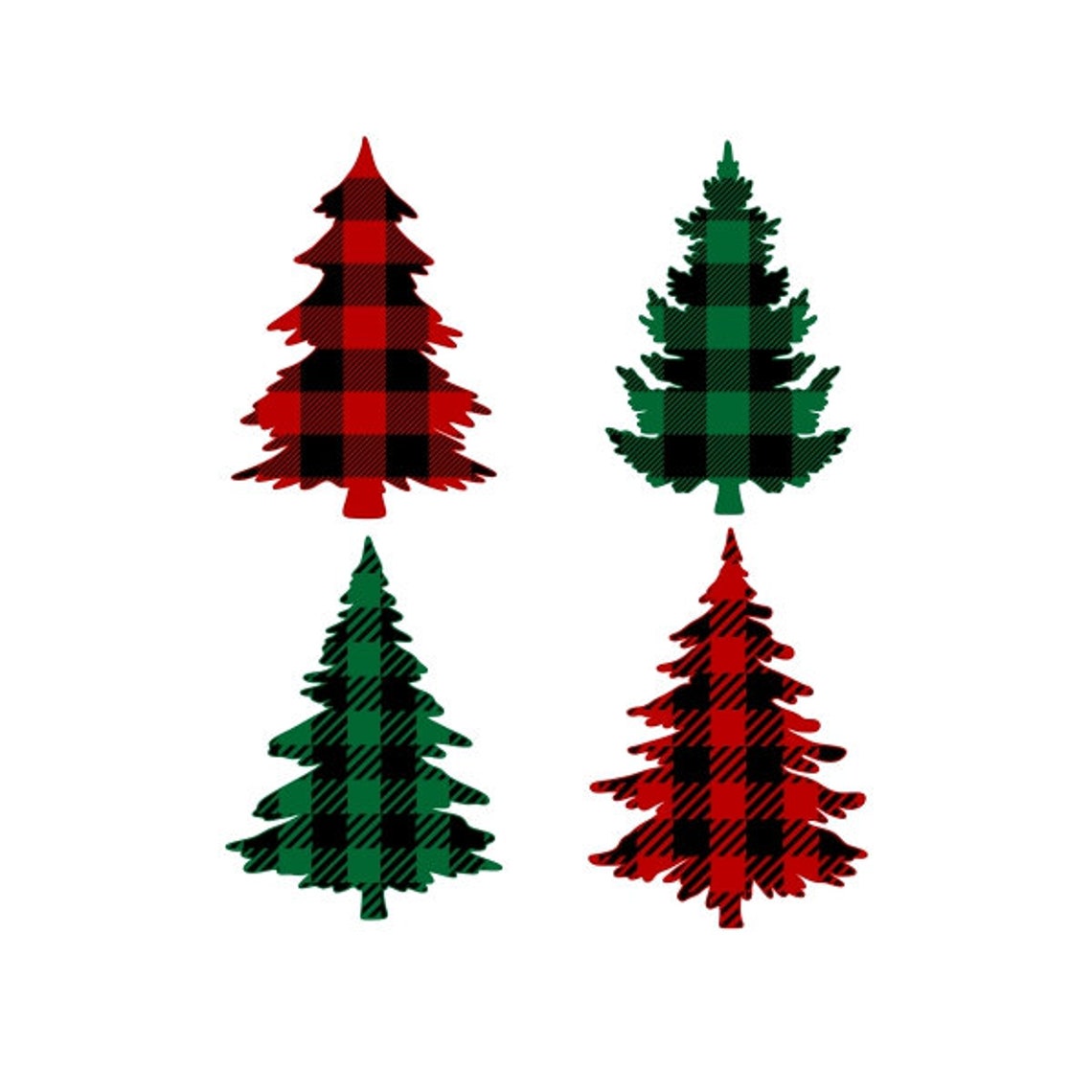Christmas Tree Plaid Cuttable Design SVG PNG DXF & Eps Designs - Etsy