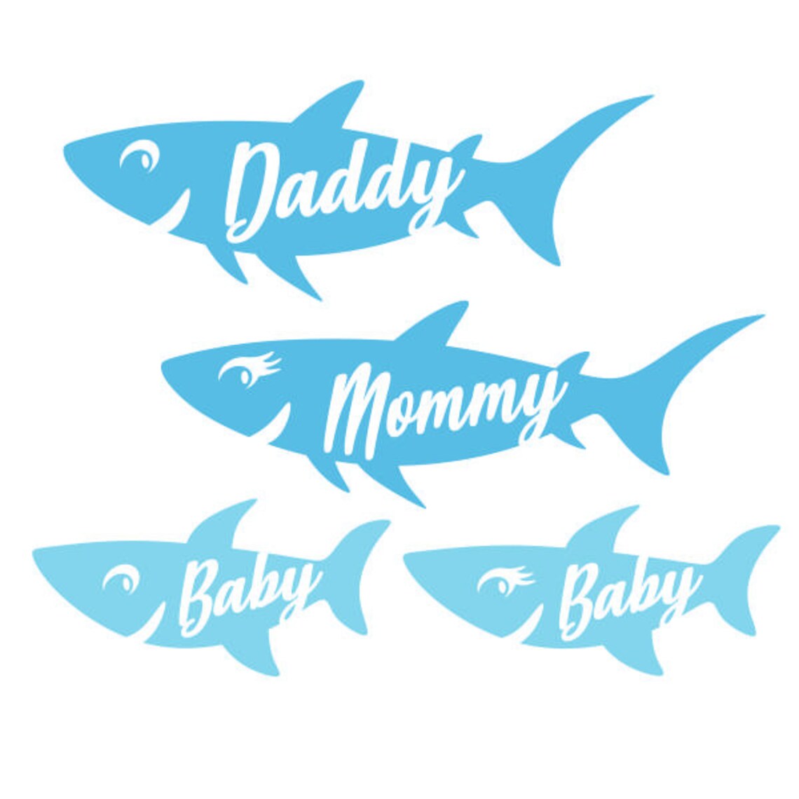 Shark Family Cuttable Design SVG PNG DXF & Eps Designs Cricut - Etsy