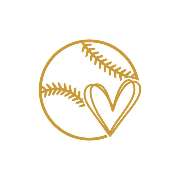 Baseball Heart Line Art Cuttable Design SVG PNG DXF & Eps - Etsy
