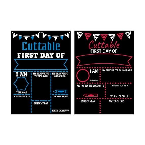 First Day of School Template Cuttable Design SVG PNG DXF & Eps - Etsy