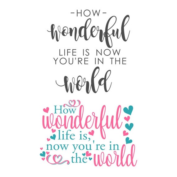 Wonderful Life Cuttable Design SVG PNG DXF & Eps Designs | Etsy