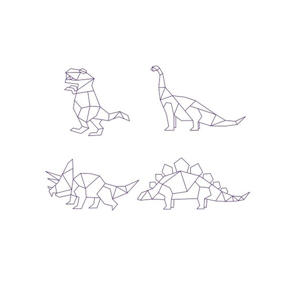 Geometric Dinosaur Cuttable Design SVG PNG DXF & Eps Designs - Etsy
