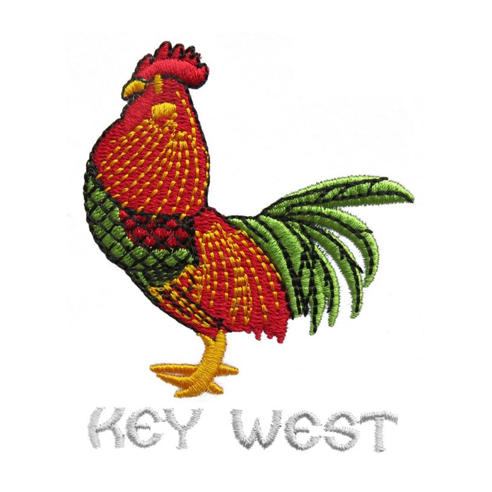 Key West Cock Rooster Chicken PES DST Machine Embroidery | Etsy