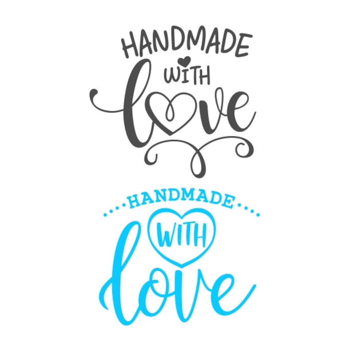 Handmade With Love Cuttable Design SVG PNG DXF & Eps Designs - Etsy