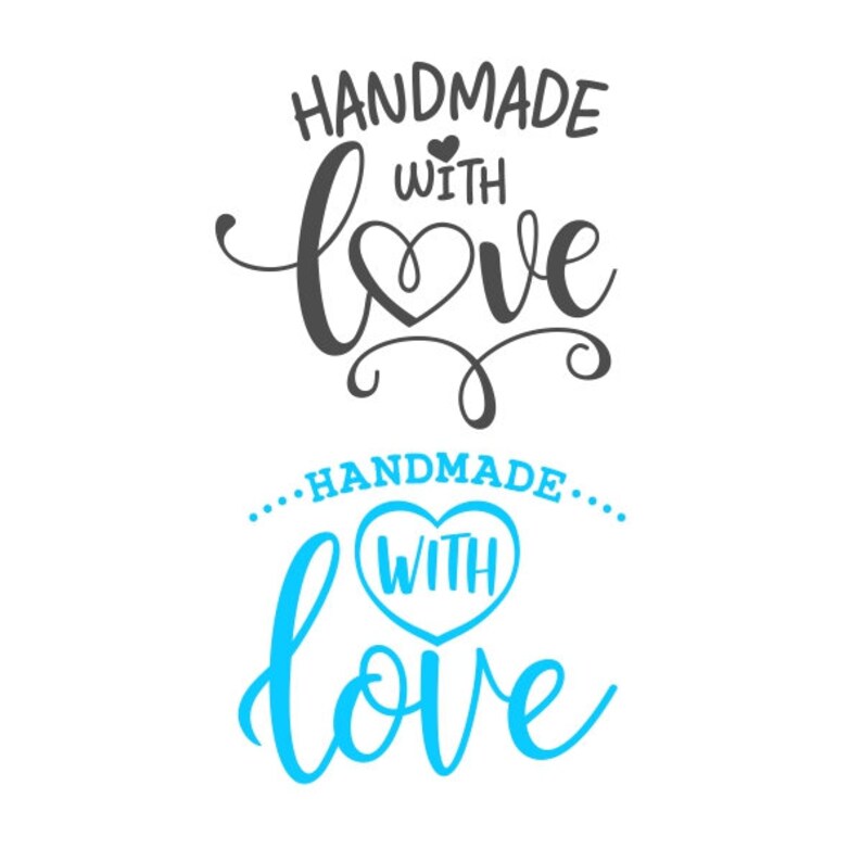 Handmade With Love Cuttable Design SVG PNG DXF & Eps Designs - Etsy