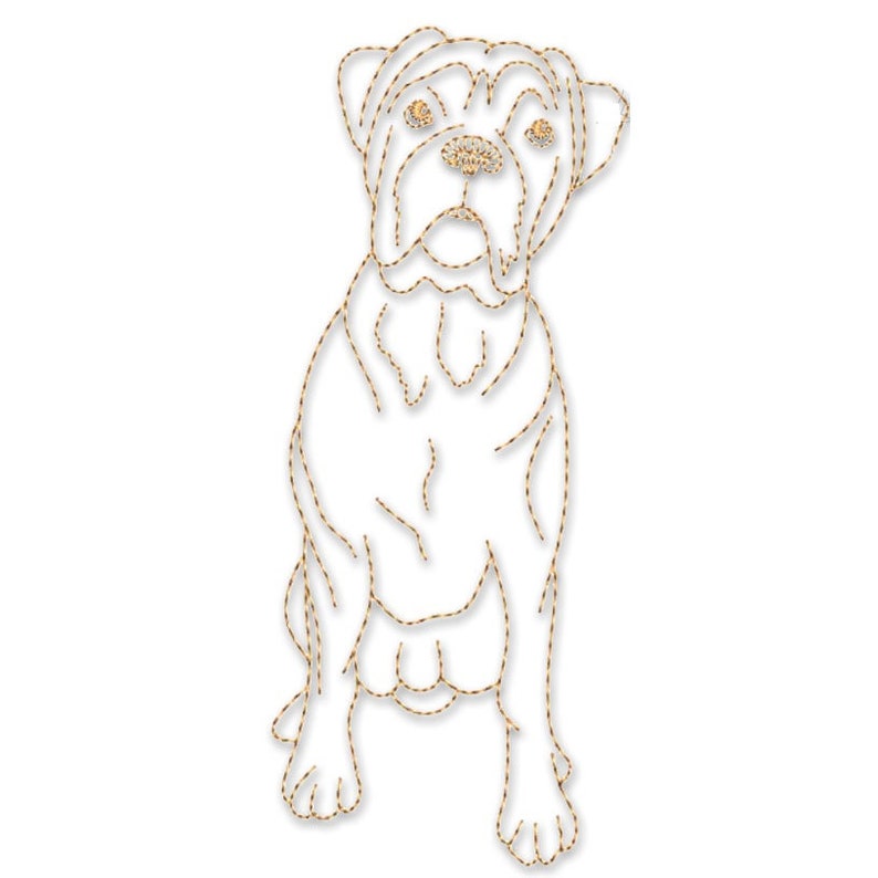 Boxer Dog Sketch PES DST Machine Embroidery Instant Download - Etsy