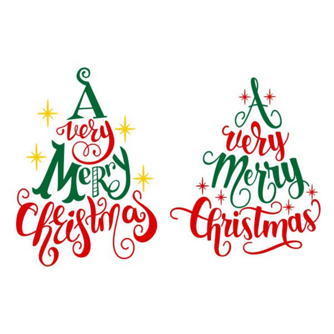 A Very Merry Christmas Tree Cuttable Design SVG PNG DXF & Eps Designs ...