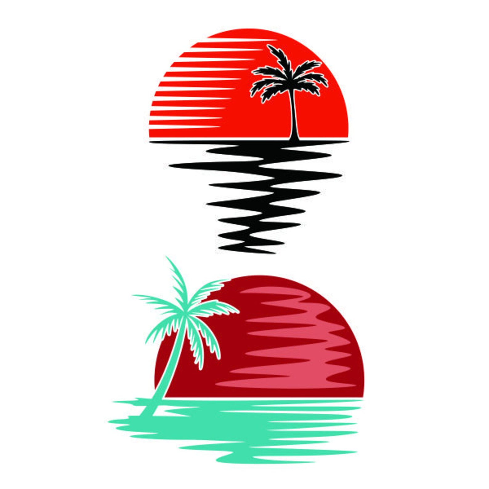 Sunset Beach Cuttable Design SVG PNG DXF & Eps Designs Cricut | Etsy