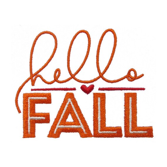 Hello Fall Embroidery Design Instant Download PES DST | Etsy