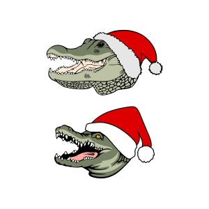 Santa Hat Christmas Alligator Gator Cuttable Design SVG PNG DXF & Eps ...
