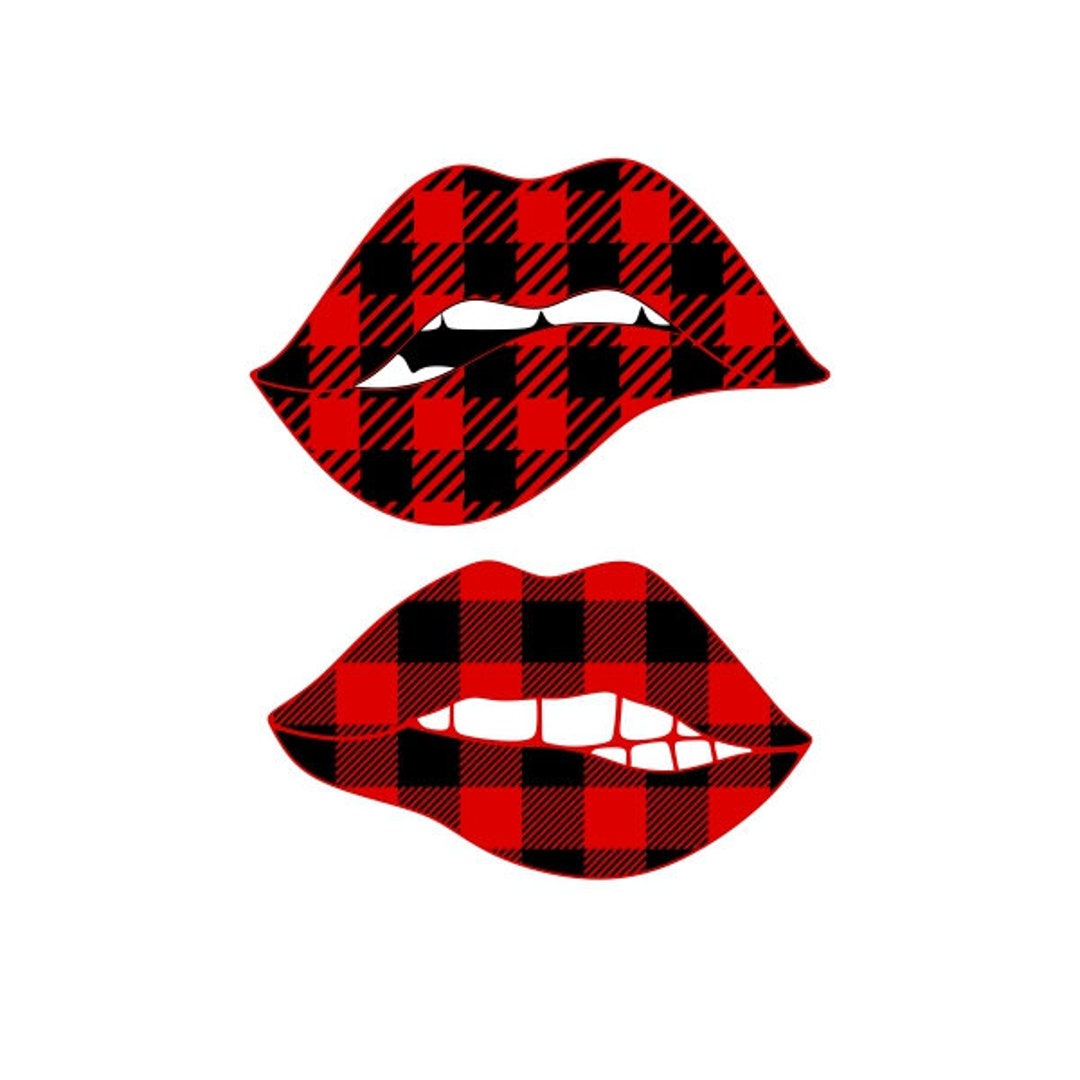 Buffalo Plaid Lips Cuttable Design SVG PNG DXF & Eps Designs - Etsy
