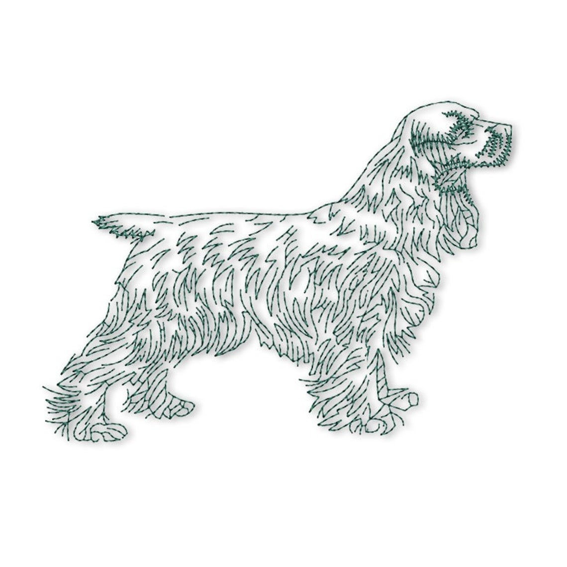 Cocker Spaniel Dog Run Stitch PES DST Machine Embroidery - Etsy