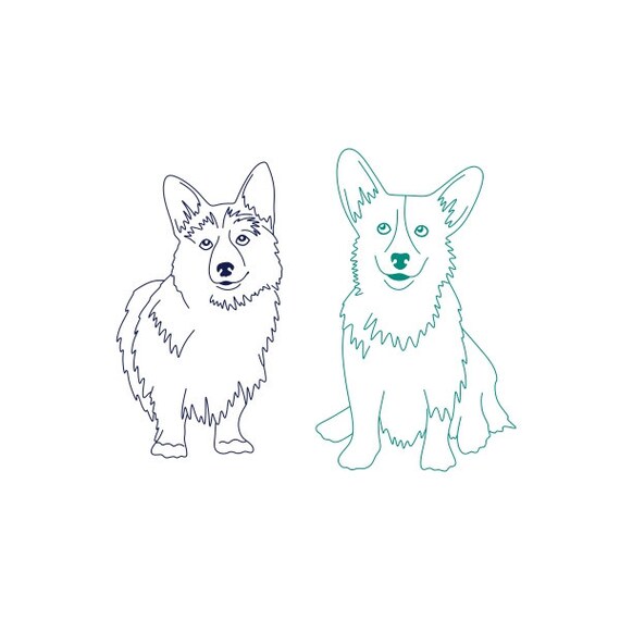 Corgi Line Art Cuttable Design SVG PNG DXF & Eps Designs | Etsy