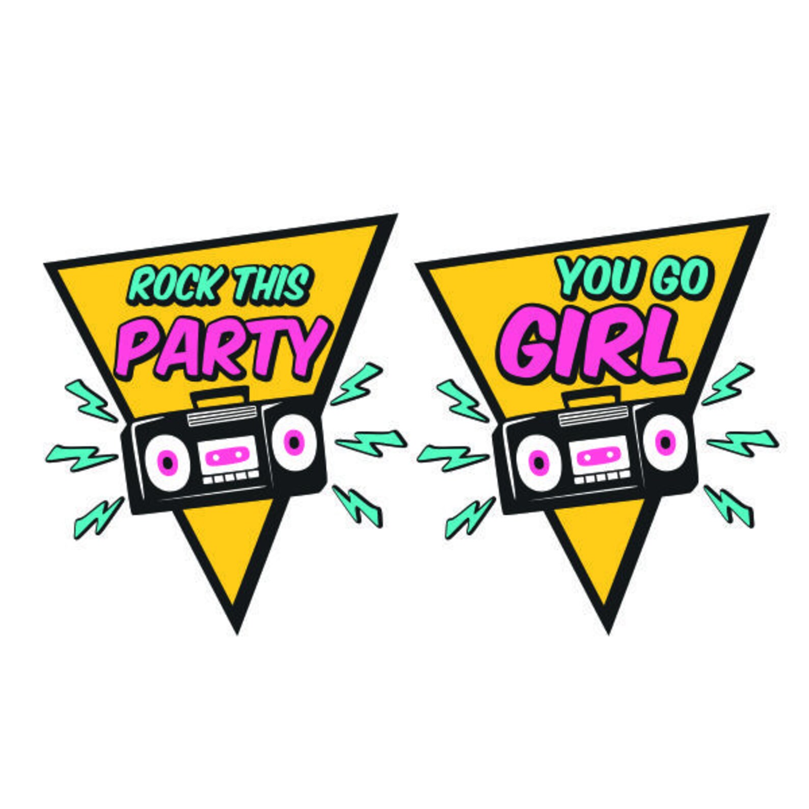 80s 90s Theme Party Cuttable Design SVG PNG DXF & Eps Designs - Etsy