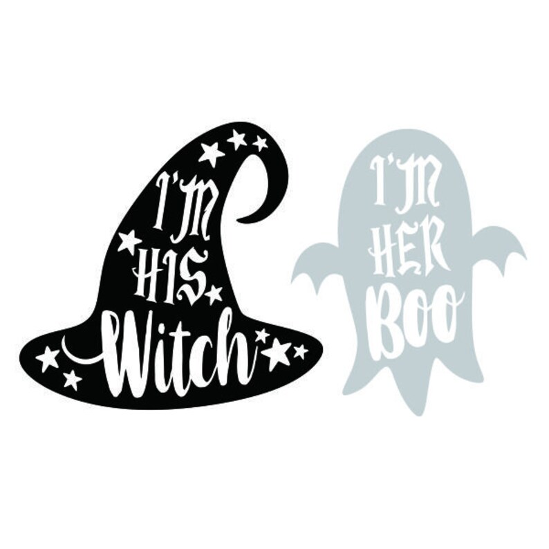 His Witch Her Boo Cuttable Design SVG PNG DXF & Eps Designs - Etsy