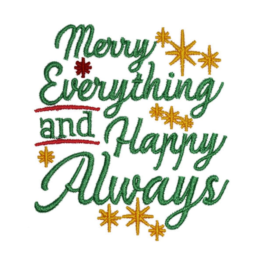 Merry Everything and Happy Always Embroidery Design Instant Download ...