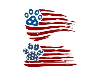 Dog Usa Flag Cuttable Design SVG PNG DXF & Eps Designs Cameo File ...