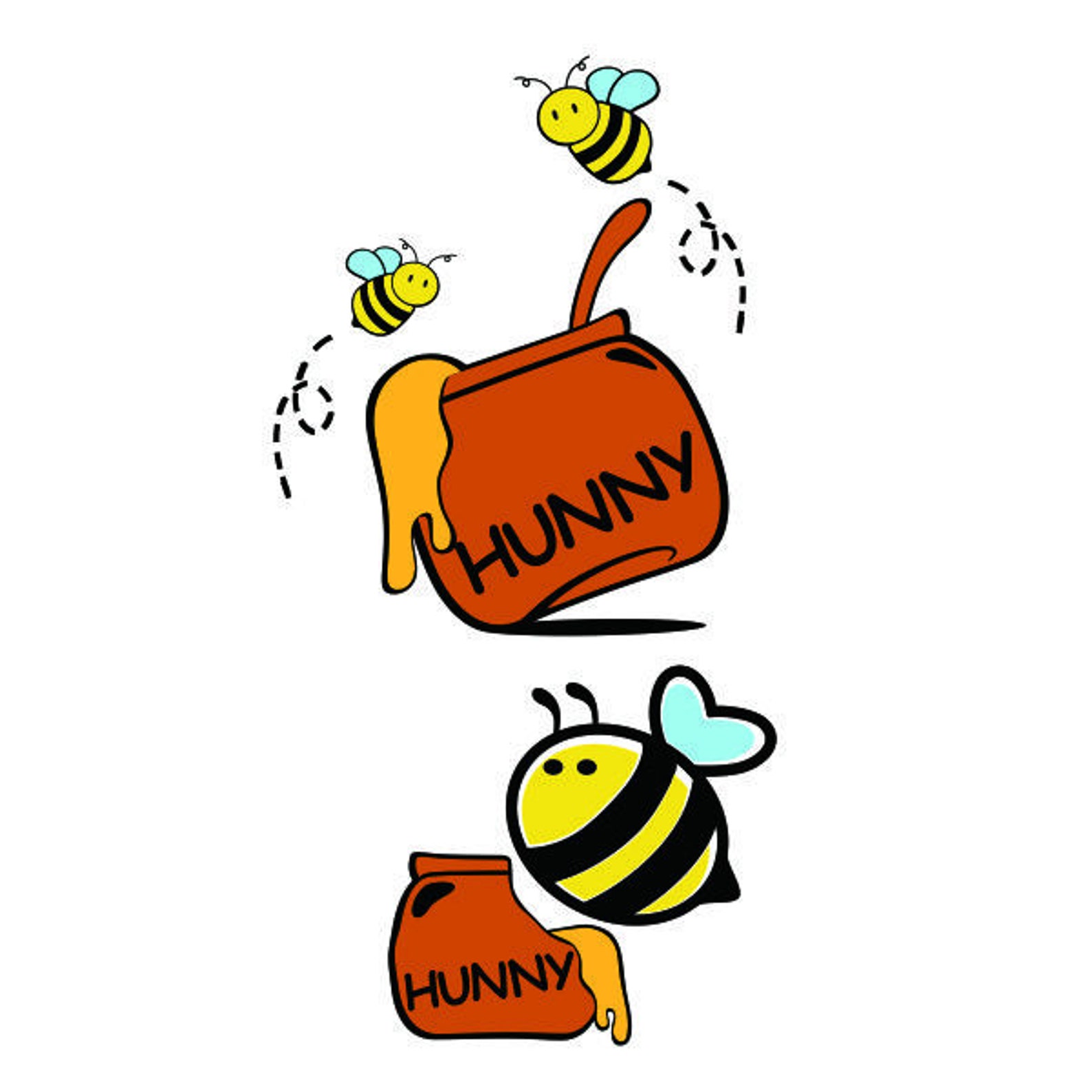 Hunny Bee Cuttable Design SVG PNG DXF & Eps Designs Cricut - Etsy
