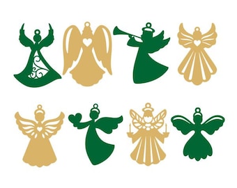 Christmas Angels Pack Cuttable Design PNG DXF SVG & Eps File for ...