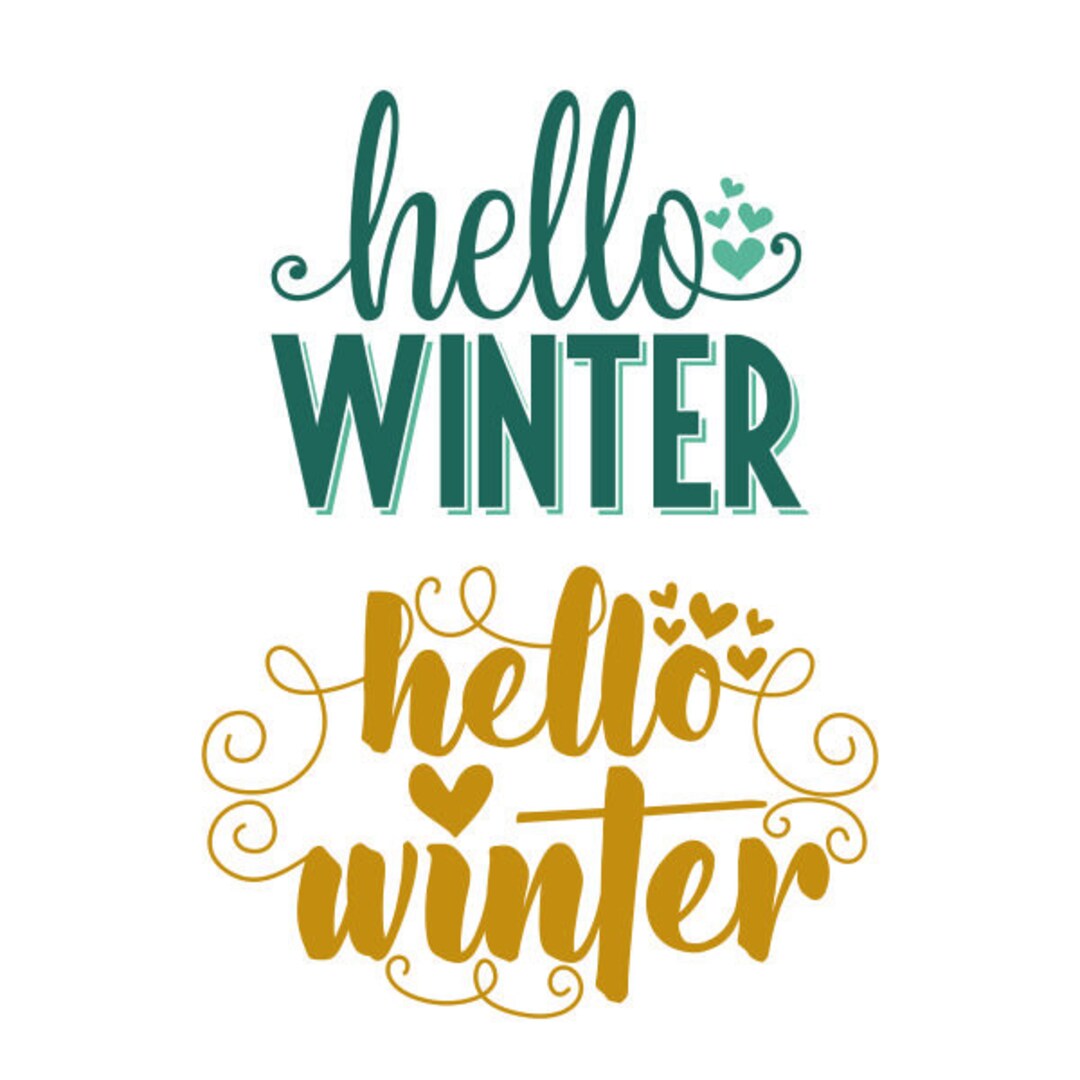 Hello Winter Cuttable Design SVG PNG DXF & Eps Designs Cricut - Etsy