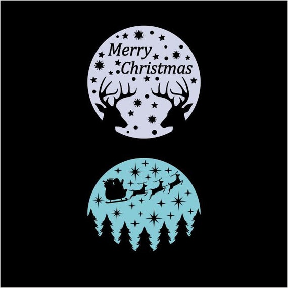 Merry Christmas Reindeer Cuttable Design SVG PNG DXF & Eps - Etsy