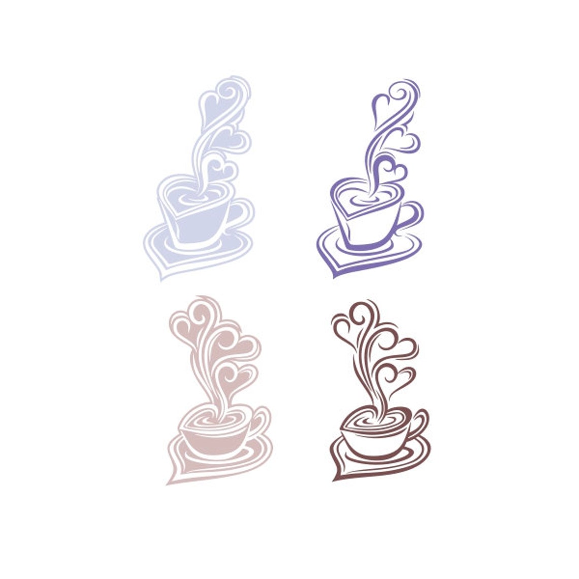 Coffee Cup Heart Cuttable Design SVG PNG DXF & Eps Designs | Etsy