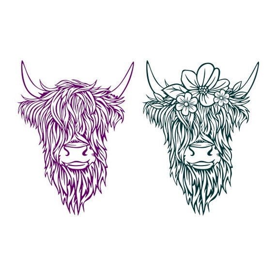 Highland Cow Cuttable Design SVG PNG DXF & Eps Designs Cricut - Etsy ...