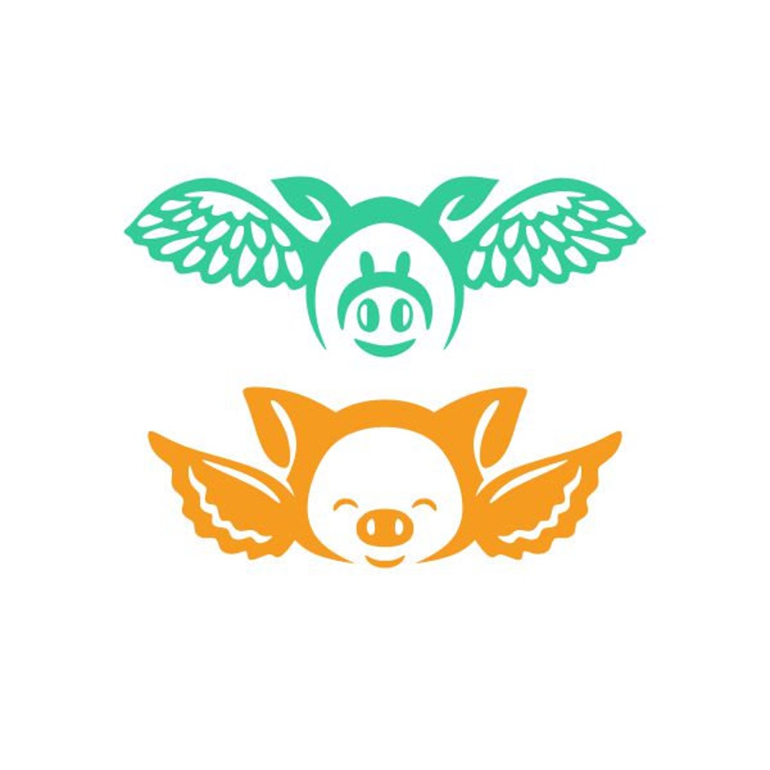 Flying Pig Decal Cuttable Design SVG PNG DXF & Eps Designs Cricut Cameo ...