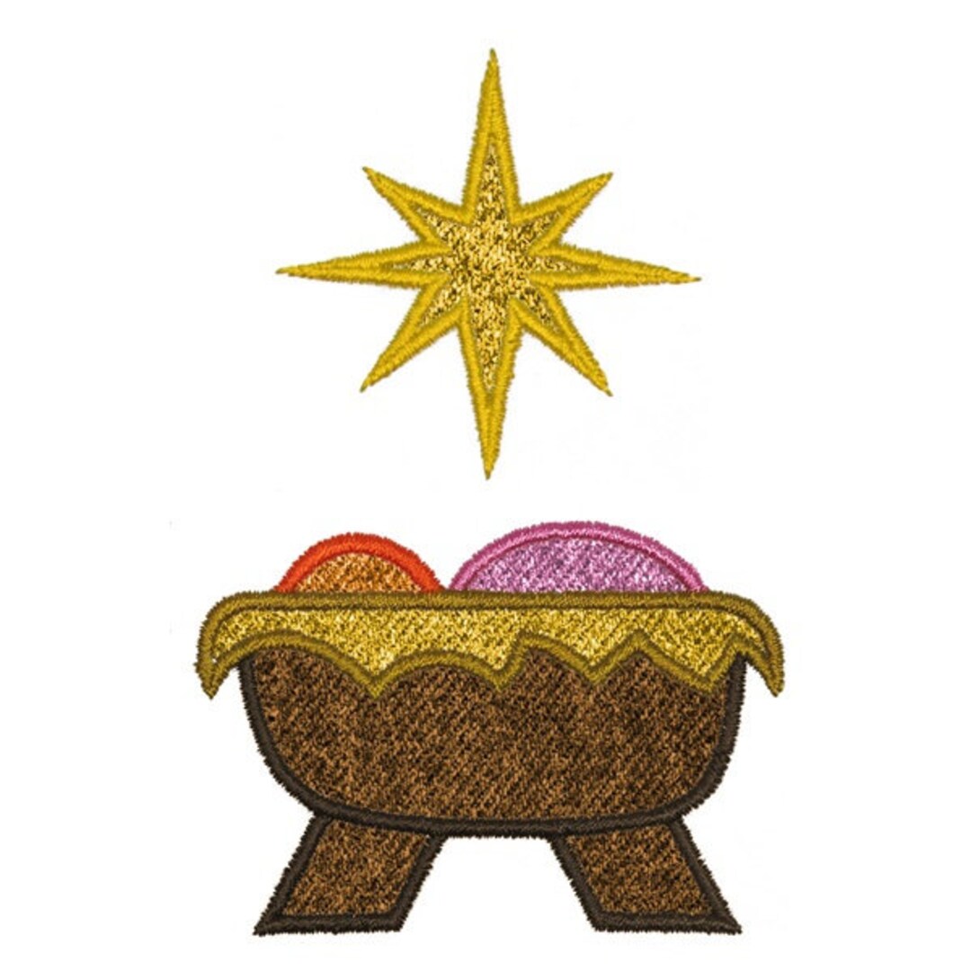 Nativity of Jesus Applique Embroidery Design Instant Download PES DST ...