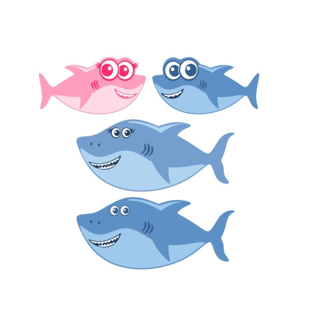 Shark Family Cuttable Design SVG PNG DXF & Eps Designs Cricut Cameo ...