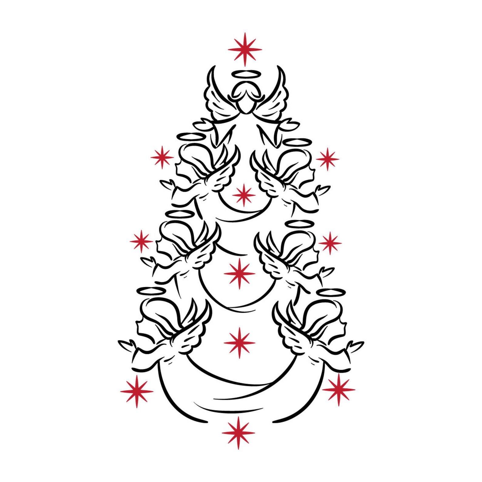 Angel Christmas Tree Cuttable Design SVG PNG DXF & Eps Designs - Etsy