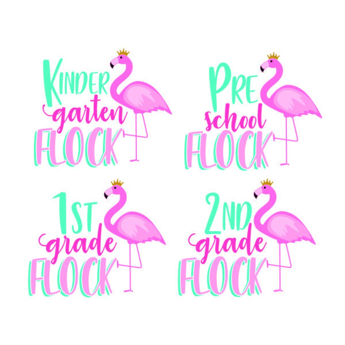 School Flock Flamingo Cuttable Design SVG PNG DXF & Eps - Etsy