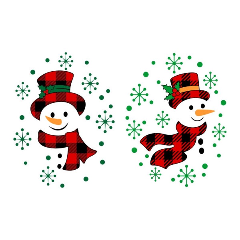 Plaid Winter Christmas Snowman Cuttable Design SVG PNG DXF & - Etsy