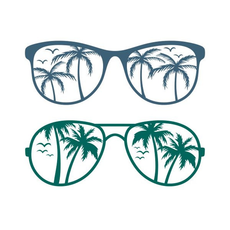 Palm Tree Sunglasses Cuttable Design SVG PNG DXF & Eps Designs - Etsy