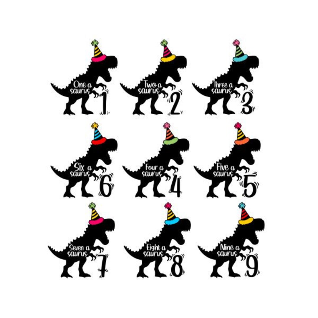 Dinosaur Birthday Numbers Cuttable Designsvg PNG DXF & Eps - Etsy