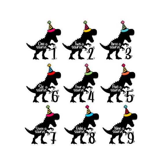 Dinosaur Birthday Numbers Cuttable Designsvg PNG DXF & Eps - Etsy