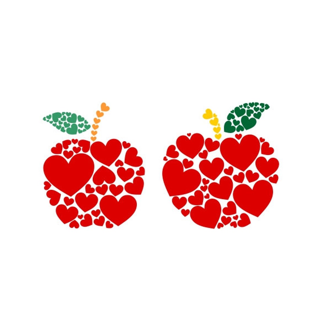 Hearts Apple Cuttable Design SVG PNG DXF & Eps Designs Cricut - Etsy
