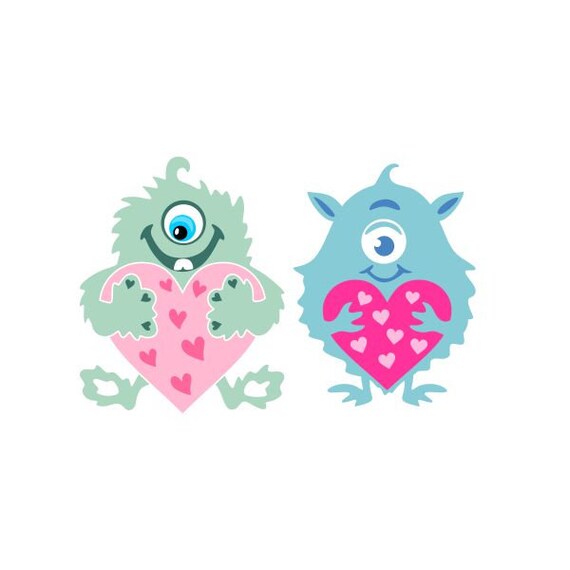Love Monster Cuttable Design SVG PNG DXF & Eps Designs Cricut | Etsy