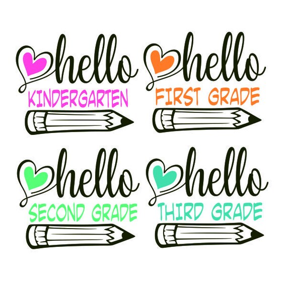 Hello Grade School Cuttable Design SVG PNG DXF & Eps Designs | Etsy