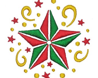 Christmas Star Machine Embroidery Design - Etsy