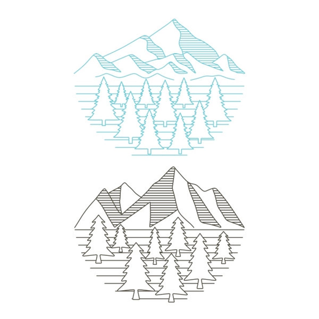 Mountain Line Cuttable Design SVG PNG DXF & Eps Designs Cricut Cameo ...