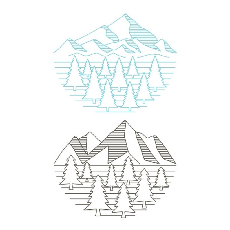 Mountain Line Cuttable Design SVG PNG DXF & Eps Designs Cricut - Etsy