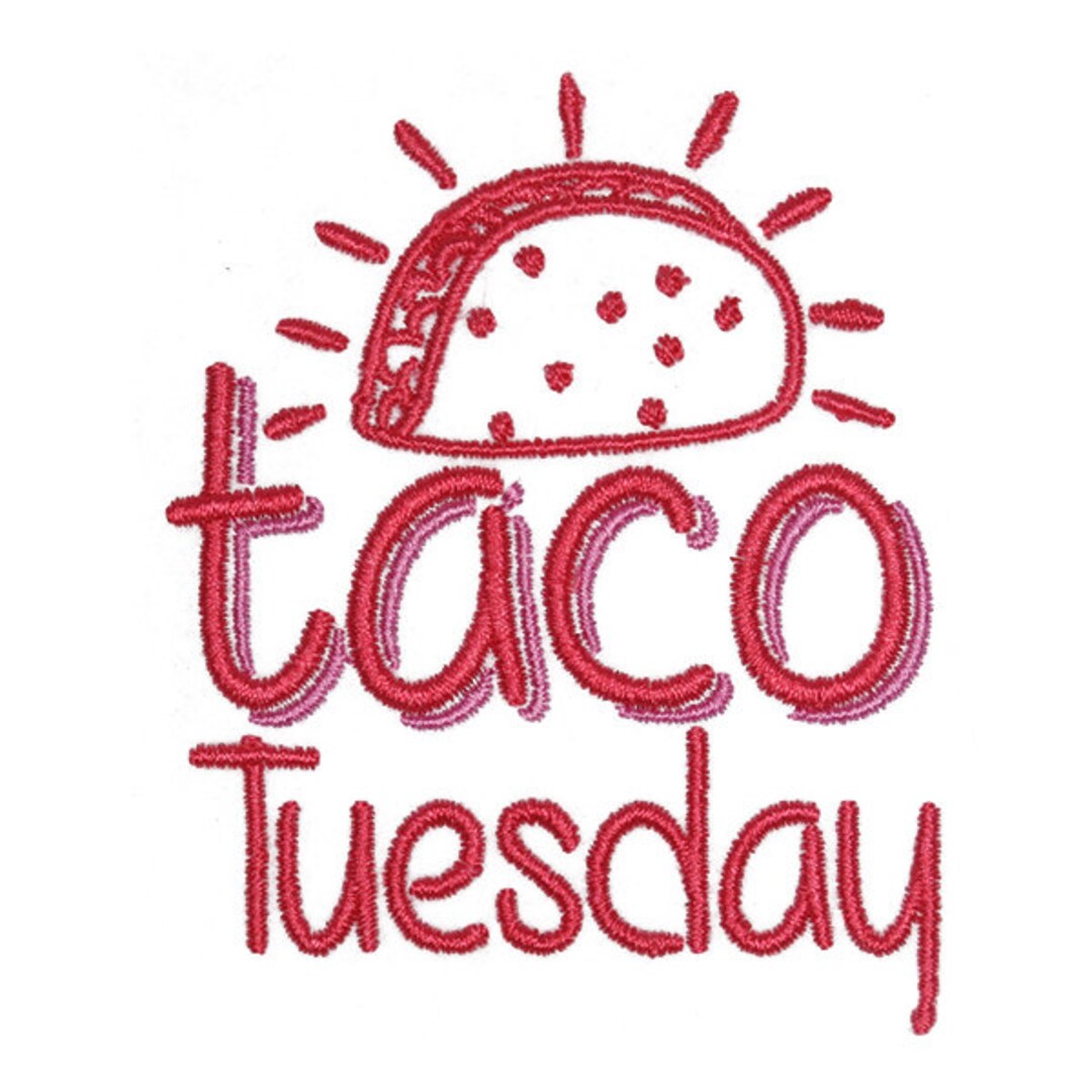 Taco Tuesday Embroidery Design Instant Download PES DST - Etsy