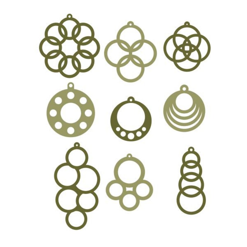 Circle Earrings Cuttable Design SVG PNG DXF & Eps Designs - Etsy