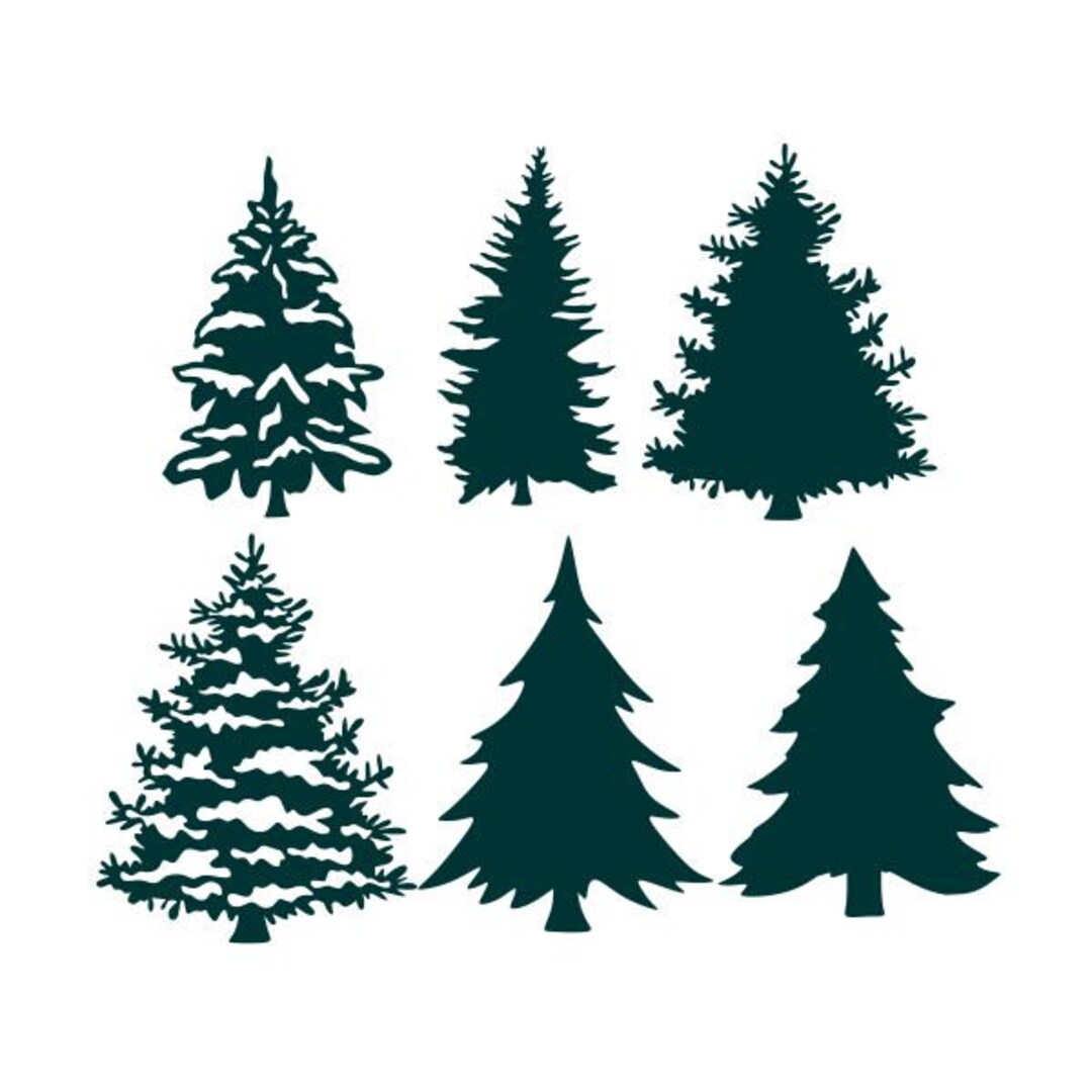 Christmas Pine Tree Pack Cuttable Design SVG PNG DXF & Eps Designs ...