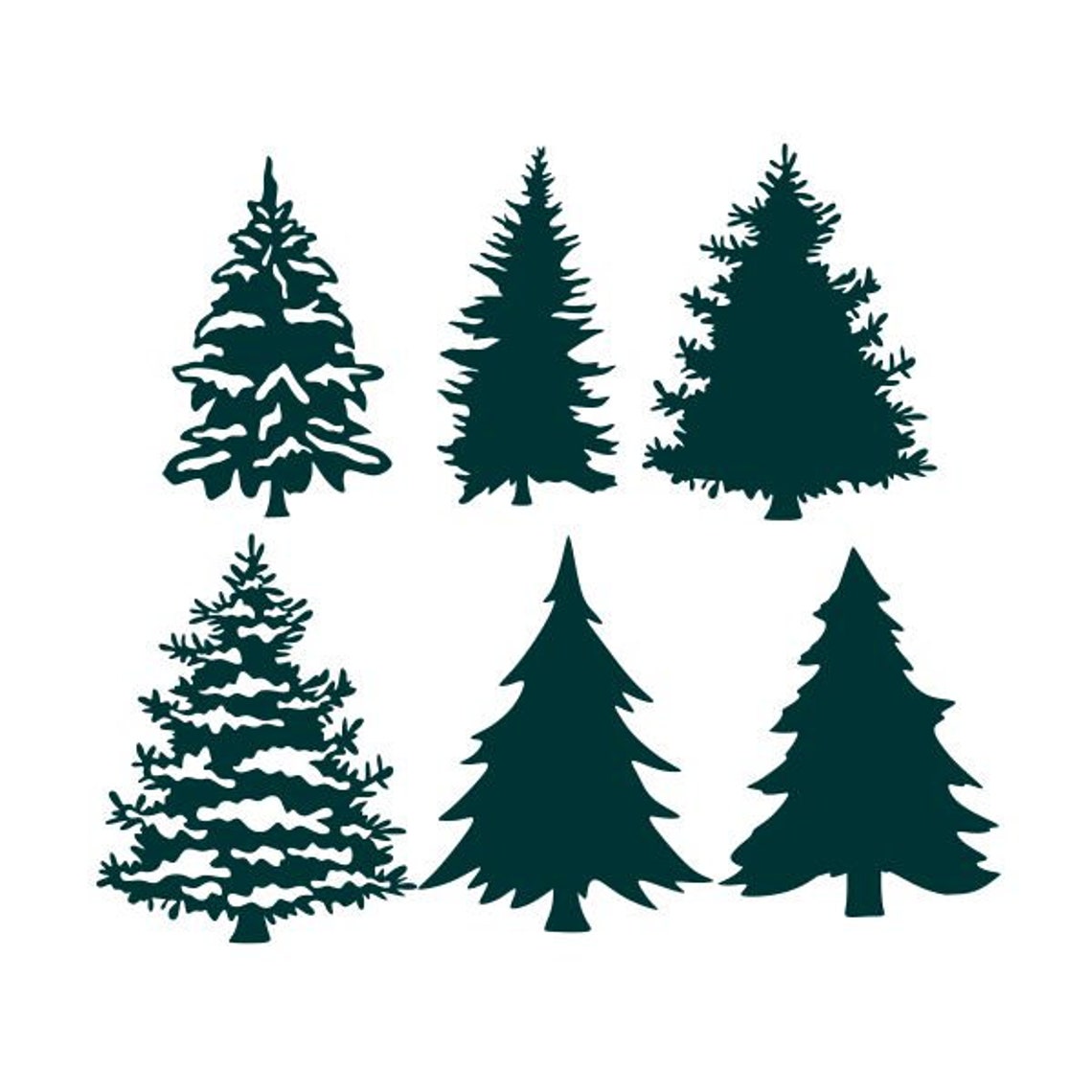 Christmas Pine Tree Pack Cuttable Design SVG PNG DXF & eps | Etsy