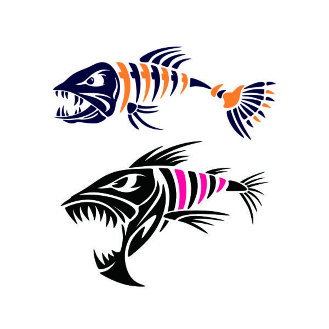 Angry Fish Bone Cuttable Design SVG PNG DXF & Eps Designs - Etsy