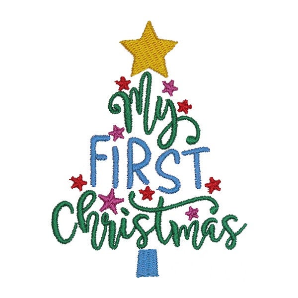 First Christmas Embroidery Design - Etsy