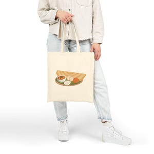 Dosa Cotton Canvas Tote Bag | Dosa Idli Sambar Vada Chutney Eco ...