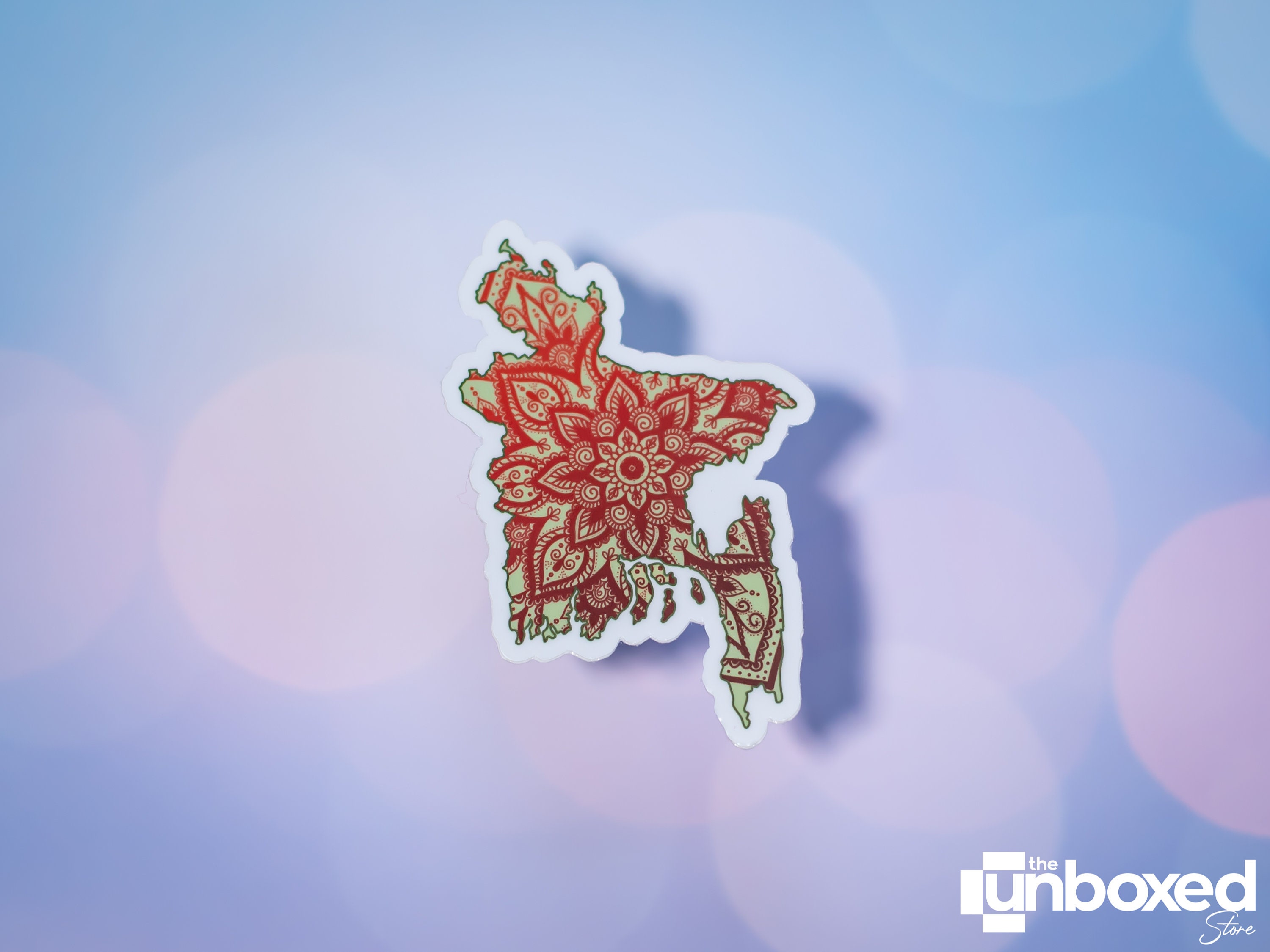 Bangladesh Map Sticker Desi Sticker Mandala Sticker | Etsy